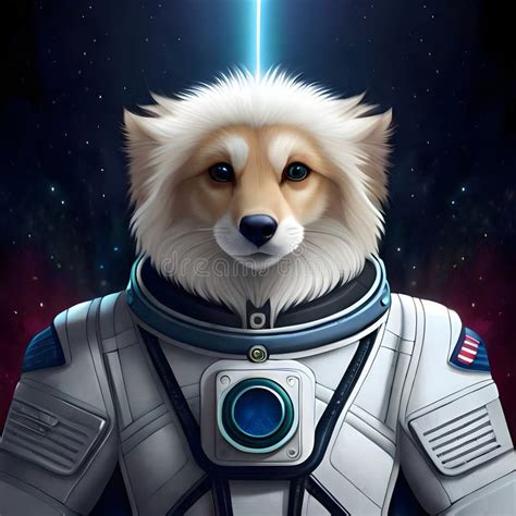 Lobo Lindo Con Traje De Astronauta Imagen Generada Por Ai Stock De