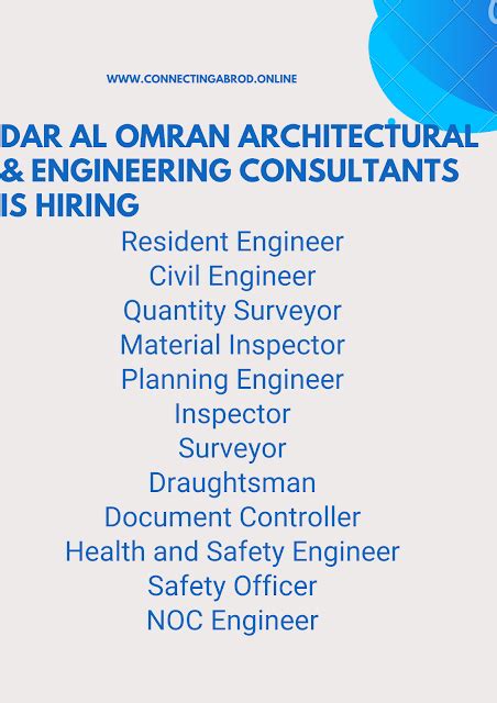 Dar Al Omran Architectural And Engineering Consultants Is Hiring