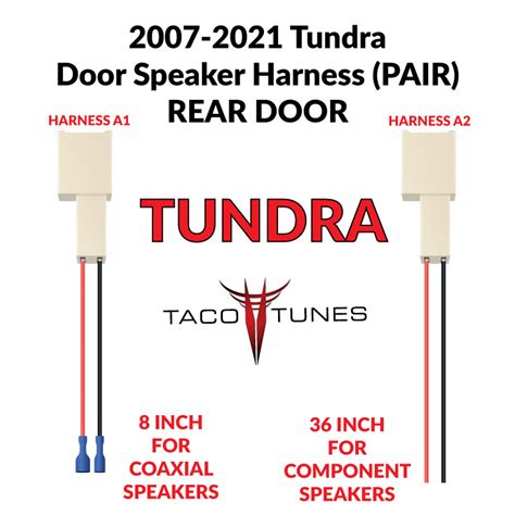2007 2021 Toyota Tundra Door Speaker Harness Pair Rear Door Taco