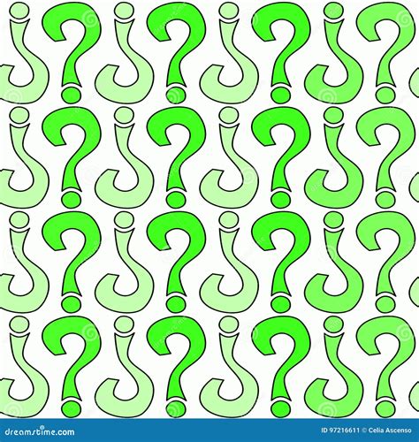 Green Question Marks Seamless Texture Stock Illustration Illustration