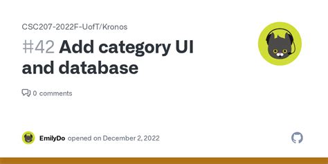 Add Category UI And Database Issue CSC F UofT Course Project Kronos GitHub