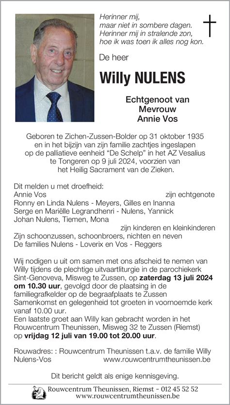 Willy Nulens † 09072024 Inmemoriam