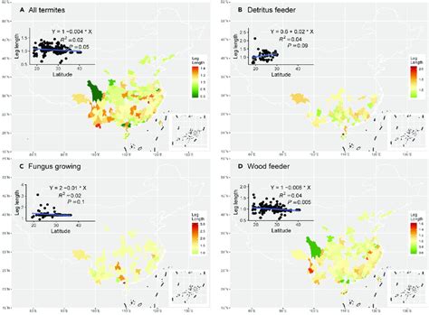 Distribution Map Of Termite Leg Length In China A All Termites B