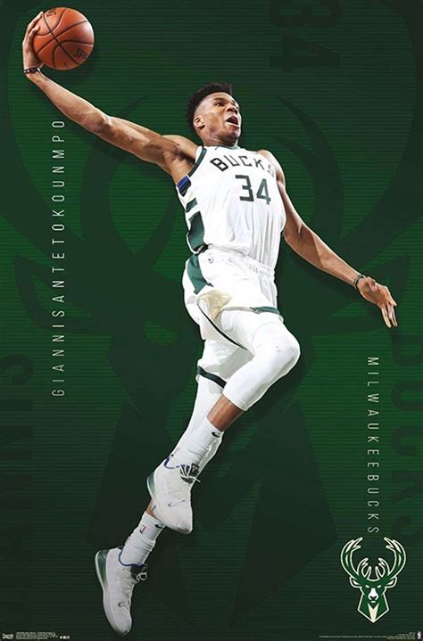 Nba Milwaukee Bucks Giannis Antetokounmpo Poster 22375 X 34 The Blacklight Zone
