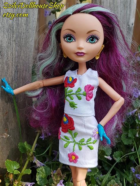 Hand Embroidered Hungarian Folk Art Dress For Eah Dolls Made To