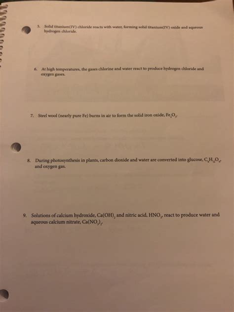Solved Write The Formulas Of The Reactants And Products Chegg