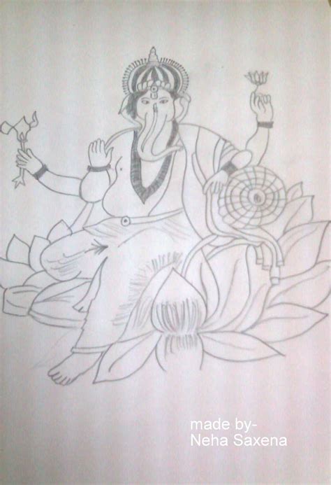 Pencil Sketch Of Lord Ganesh Desi Painters
