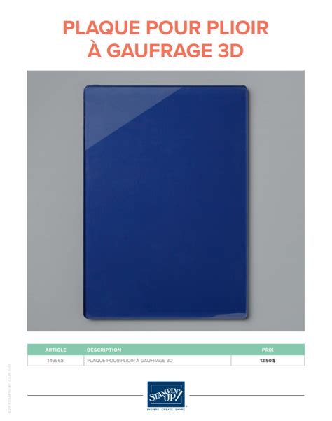 Les Créations de Marie Josée Plaque pour plioir à gaufrage 3D