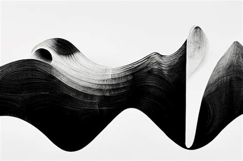 Premium Photo A Black And White Abstract Drawing Of A Curved Object