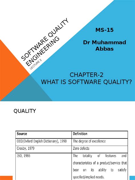 Lec 02 Sqa Pdf Software Quality Reliability Engineering