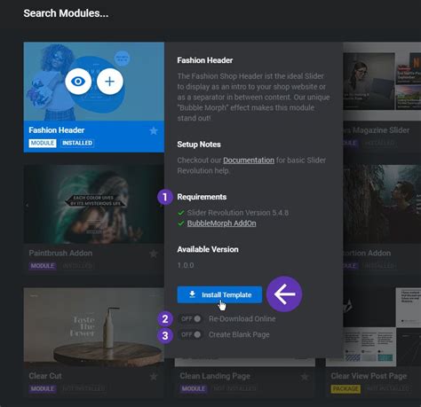New Modules Imports Management Slider Revolution