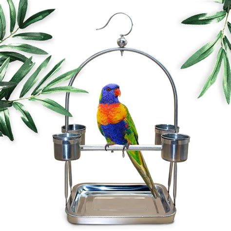 Stainless Steel Bird Parrot Nest Bed House Parrot Stand Perch Rack