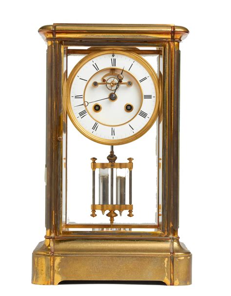 Bonhams A 19th Century French Four Glass Mantel Clock With Twin
