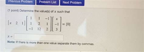 solved previous problem 1 ﻿point ﻿determine the value s