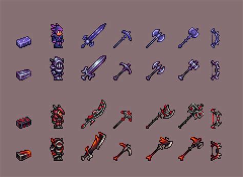 Crimtane And Demonite Resprites Rterraria