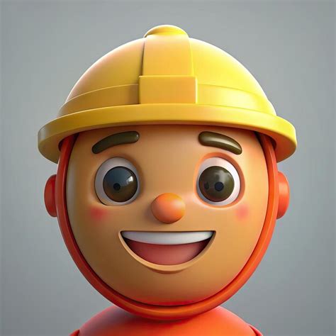 A Lego Figure With A Yellow Hard Hat And A Yellow Hard Hat Premium Ai