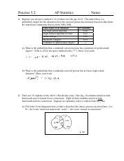 Probability Models Venn Diagrams In Ap Statistics Course Hero