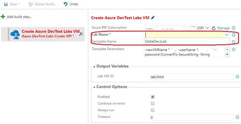 Build Create Azure Devtest Lab Vm From Visual Studio Team Services