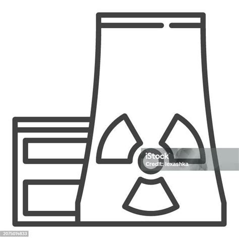 원자력 발전소 벡터 방사선 공장 윤곽선 아이콘 또는 기호 0명에 대한 스톡 벡터 아트 및 기타 이미지 0명 개념 건물