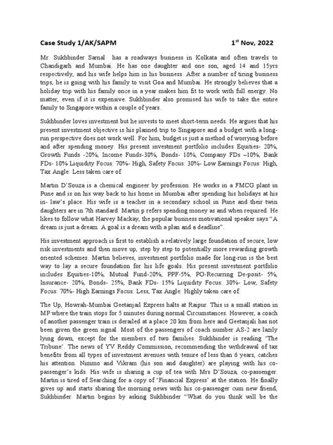 Case Study 1 Investments Pdf