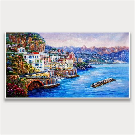 Atrani Amalfi Coast Italy Painting Original Italian Artwork Oil