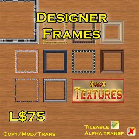 Second Life Marketplace Usc Textures Designer Frames