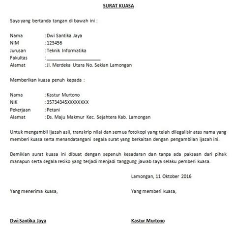 Contoh Surat Kuasa Pengambilan Uang Di Bank Bni 55 Koleksi Gambar