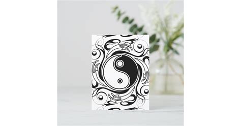 Yin And Yang Symbol Black And White Tattoo Style Postcard Zazzle