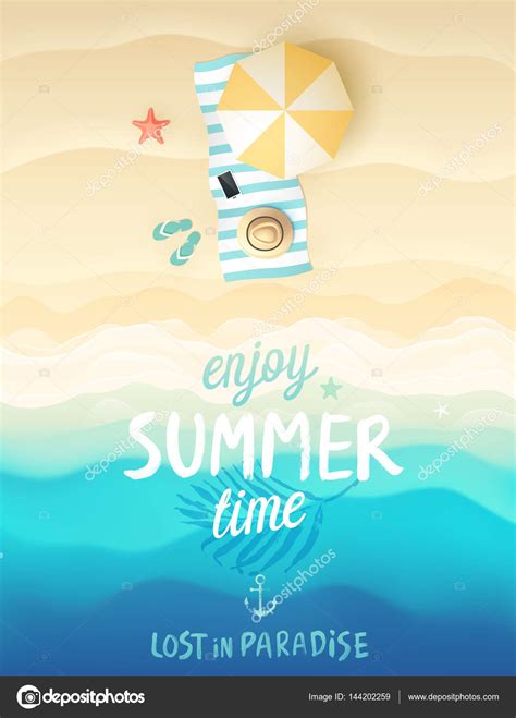 열 대 해변 포스터 스톡 벡터 ©aviany 144202259