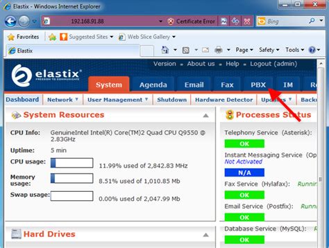 Elastix Pbx Setup
