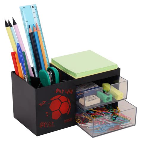 Настольная подставка для канцелярских принадлежностей 6 отделений черный Football Power