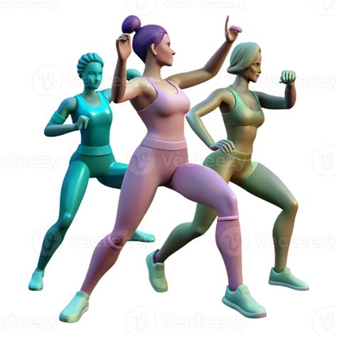 Stunning Vintage Group Fitness Class Silhouette Cutout With Dynamic