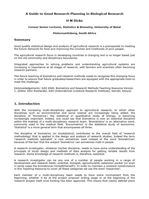 Guide To Good Research Planning Pdf Data Analysis Statistics