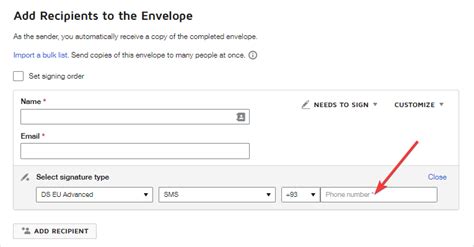 Sending A Document Using A Docusign Eu Advanced Signature
