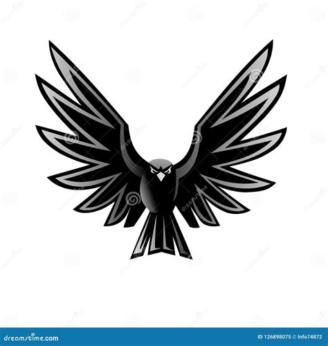 Vector Illustration Of A Open Wings Eagle Stock Illustration Illustration Of Logo Mascot