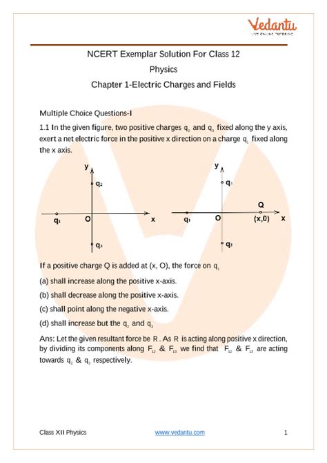 Important Questions For Class 12 Physics Chapter 1