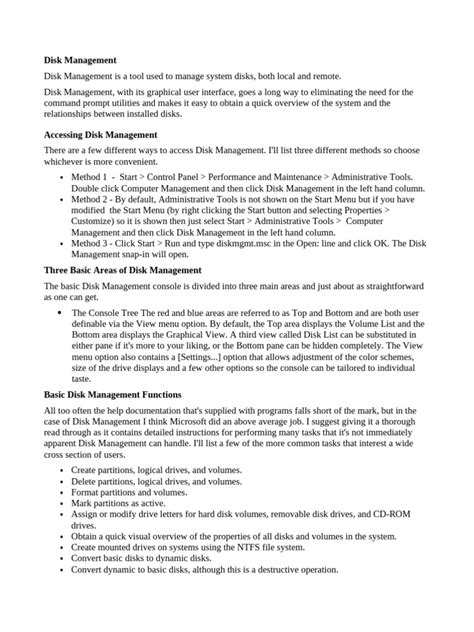 Disk Management Pdf Computer File File System