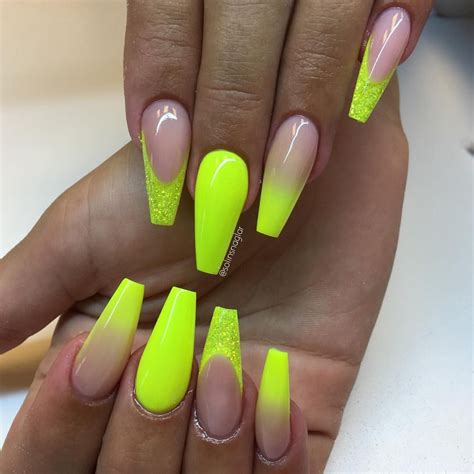 Neon Yellow Ombre Acrylic Nails Bmp Get