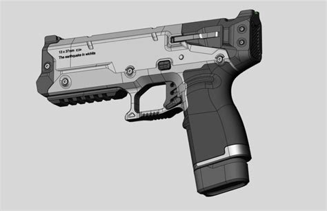 Artstation 一款可以发射nerf短弹的手枪型发射器设计 Vanchewwang Futuristic Design