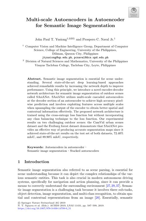 PDF Multi Scale Autoencoders In Autoencoder For Semantic Image