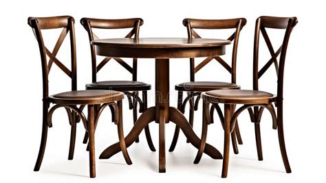 High Quality Dining Set On Isolated White Background With High Resolution Stock Illustration