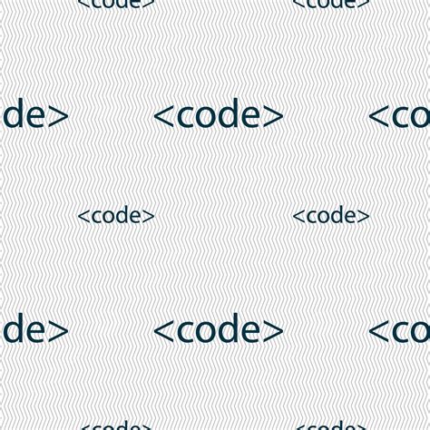 Geometric Texture Seamless Pattern Featuring Code Sign Icon And Programming Language Symbol