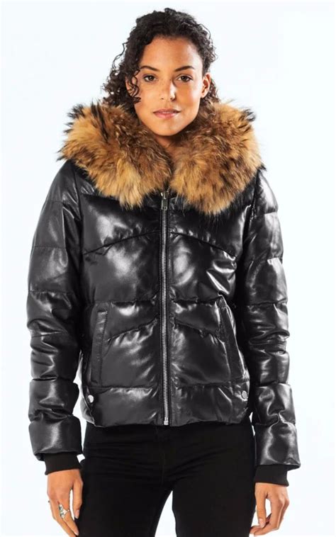 Doudoune Cuir Shana Noir Rose Garden La Canadienne Doudounes Cuir Noir