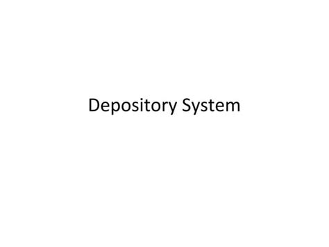 Ppt On Depository System In India Ppt