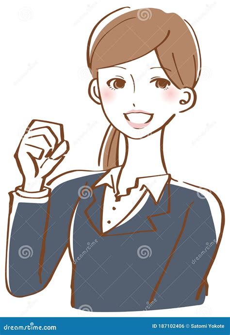 Company Employee Guts Pose Women Illustration Stock Vector
