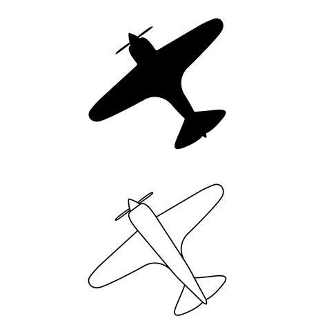 Vintage Airplane Icon Vector Set Maize Illustration Sign Collection