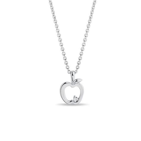 Apple necklace in 14k white gold | KLENOTA