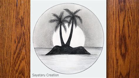 Pencil Drawing In A Circle Scenery At Morgan Alaniz Blog