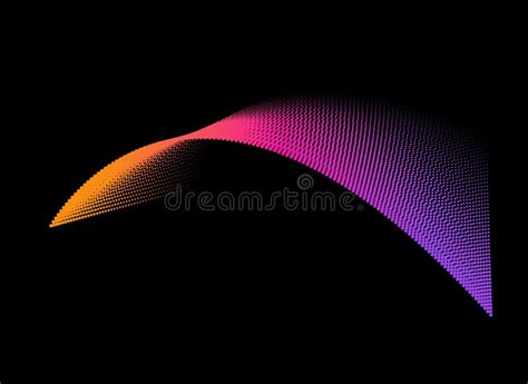 Vector Abstract Halftone Dots Background With Dynamic Waves Colorful