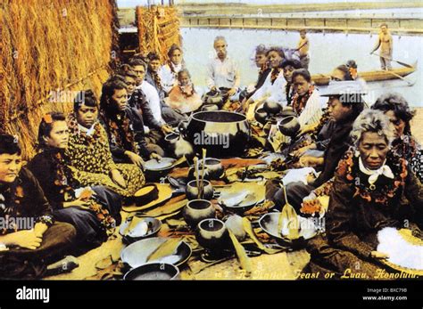 Geography Travel Usa Hawaii Folkore Luau Coloured Picture